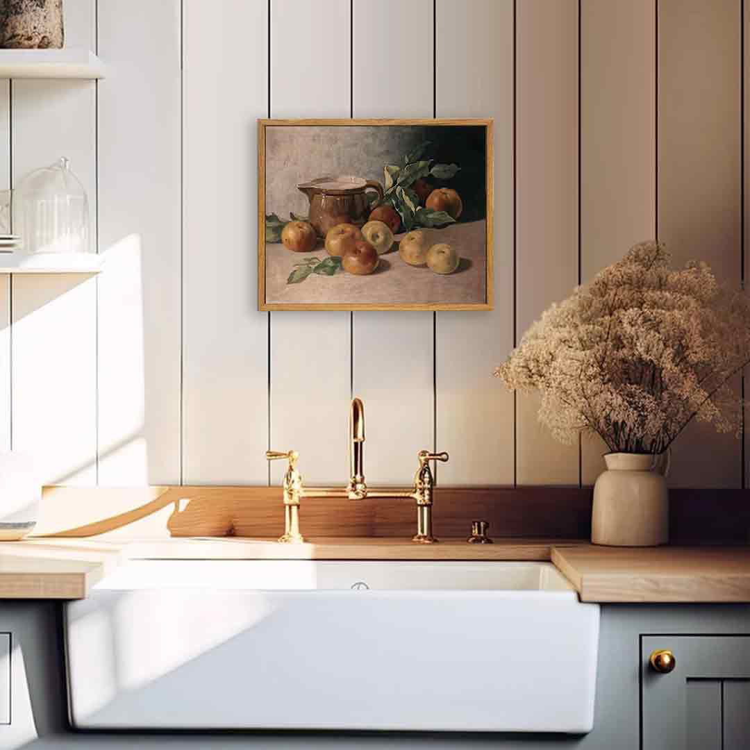 August Grove® Framed Wall Art Kitchen Decor, Vintage Kitchen Wall Art Prints Apple Still Life ...